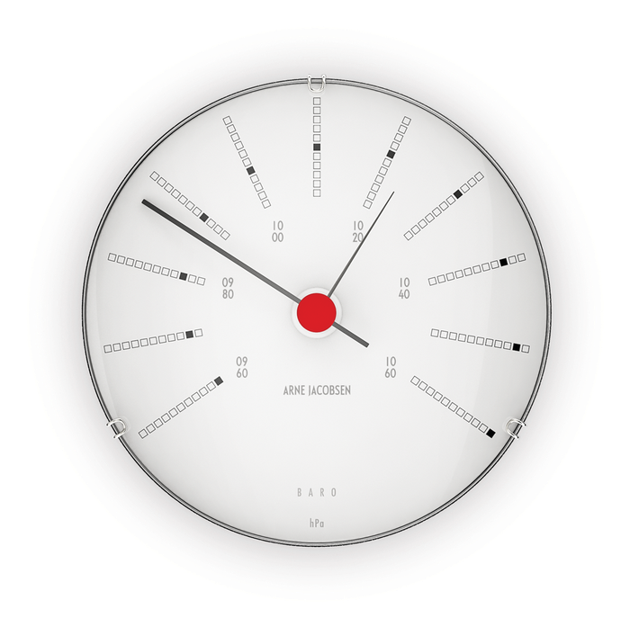 Arne Jacobsen Bankers Barometer, White/Black/Red, Ø: 4.7" – Rosendahl ...